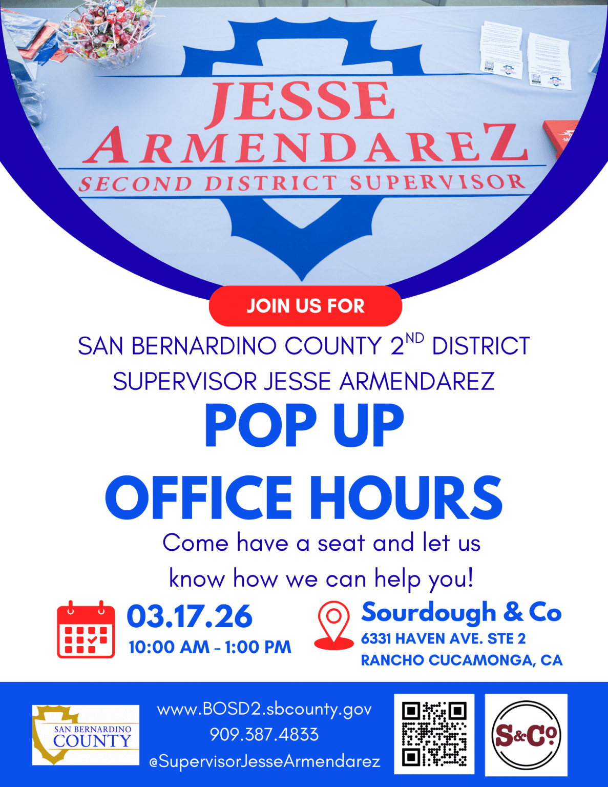 Pop Up Office Hours – Jesse Armendarez Second District Supervisor
